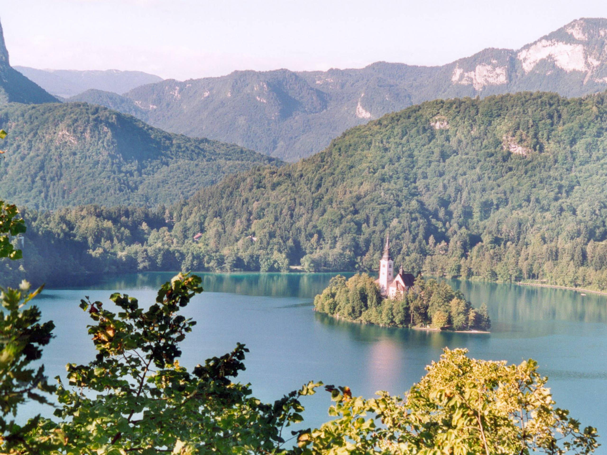 Bled, Slovinské Alpy, Slovinsko, Soukomé rekreační domy,...